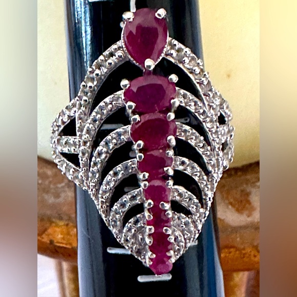 HSN | Jewelry | Ring Wauthentic Ruby Diamond 925 Sterling Art Deco ...